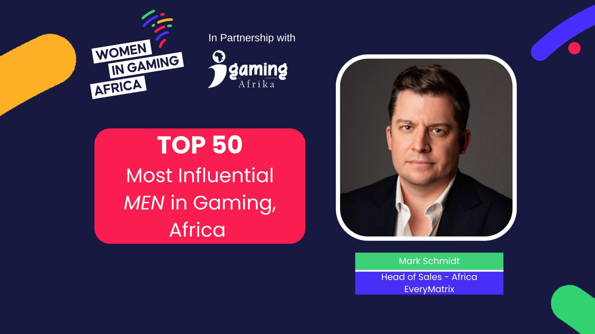 Celebrating 2024's Top 50 Most Influential Men in Gaming, Africa: Mark Schmidt